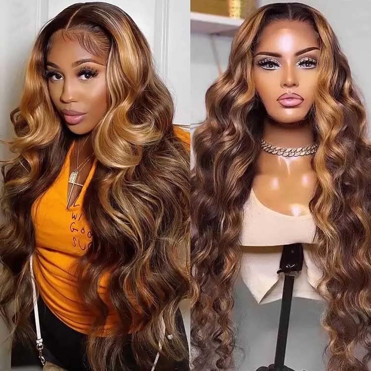 Amazon.com : 200% Density Honey Blonde Lace Front Wig Human Hair 13x4 ...