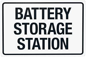 Amazon.com: Battery Storage Station Warning Sign, Business Security ...