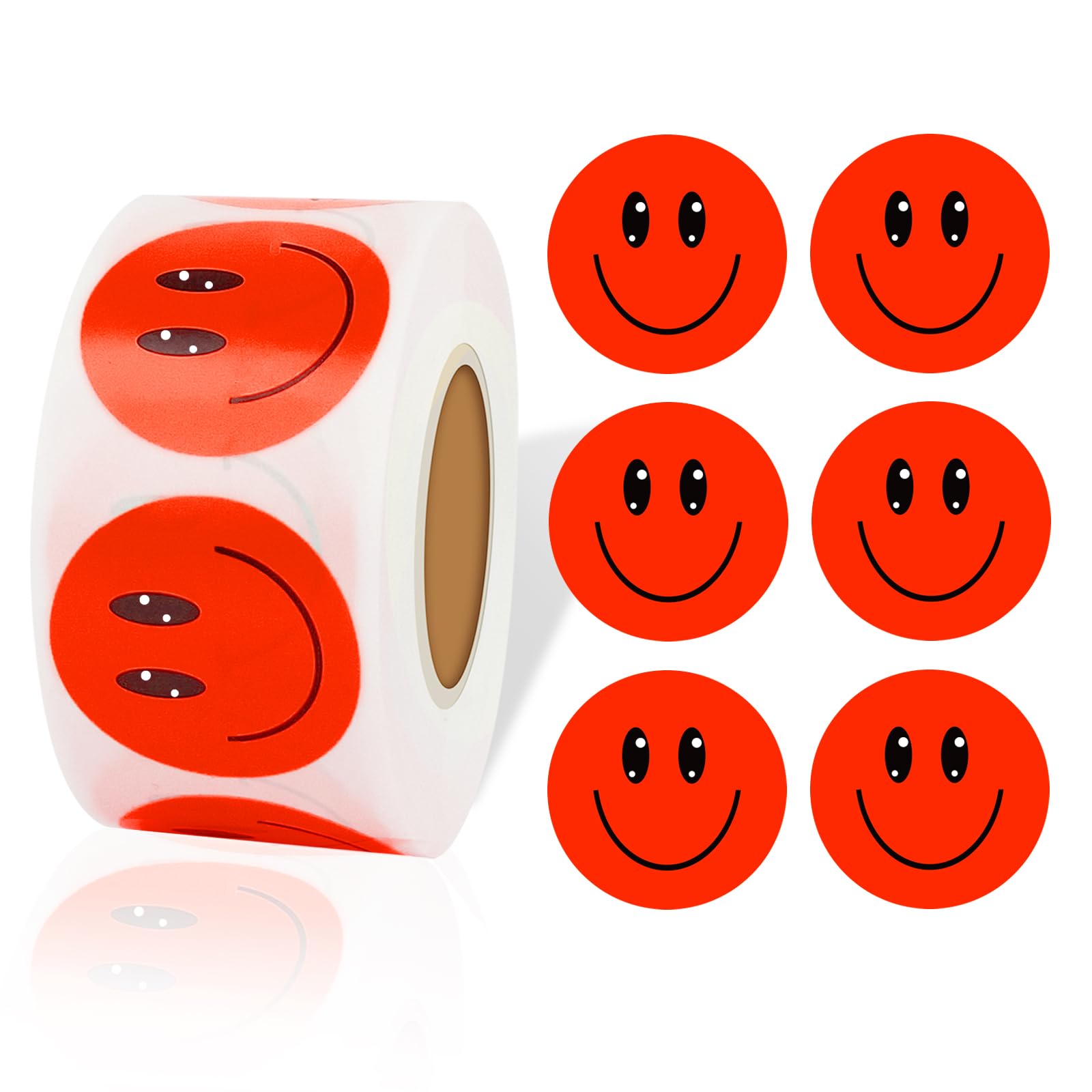 Happy Face Stickers Roll Circle Dots Smile Face Labels Reward ...