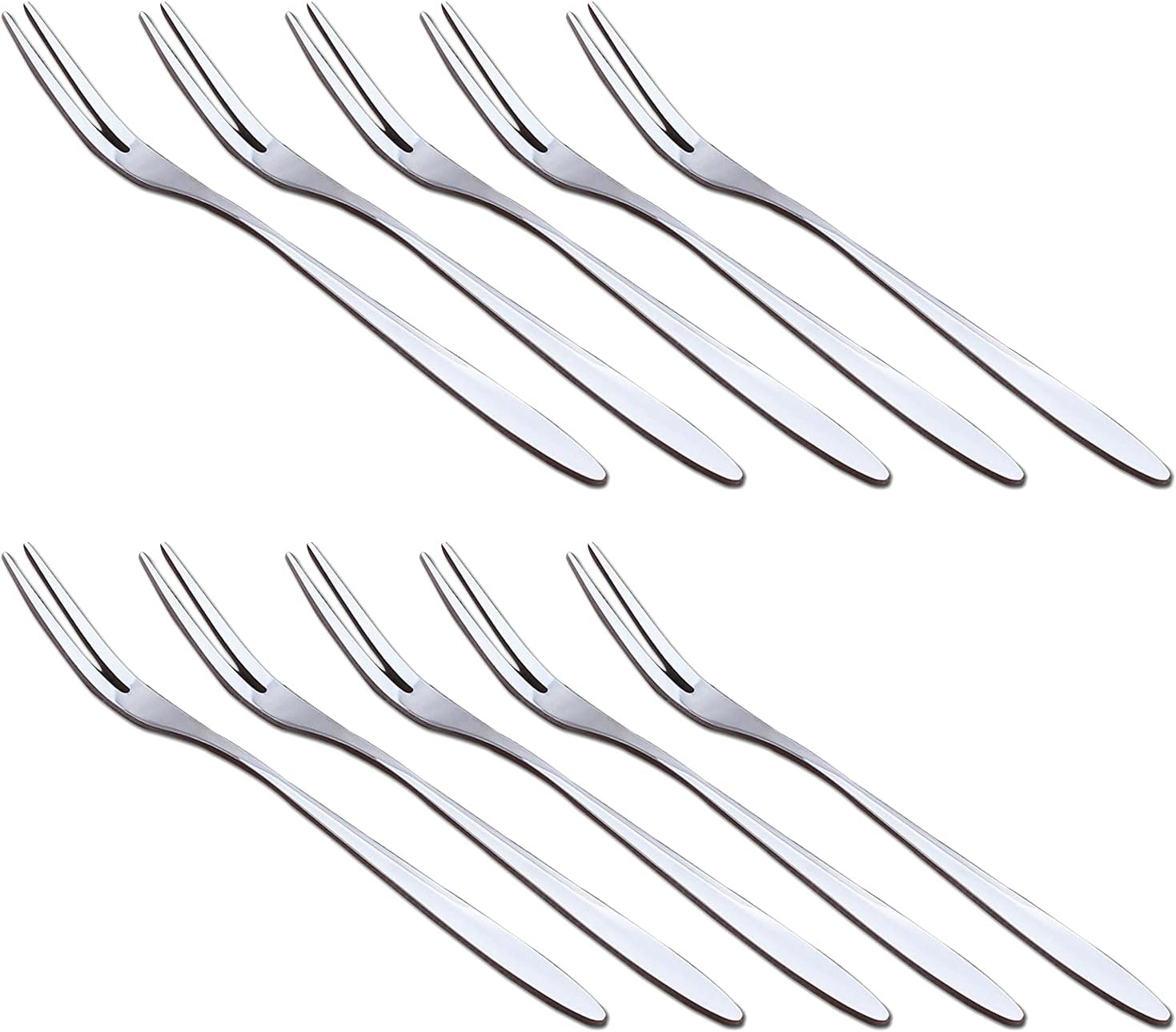 Amazon.com: 10 Pieces Stainless Steel Fruit Fork Cocktail Fork Two ...