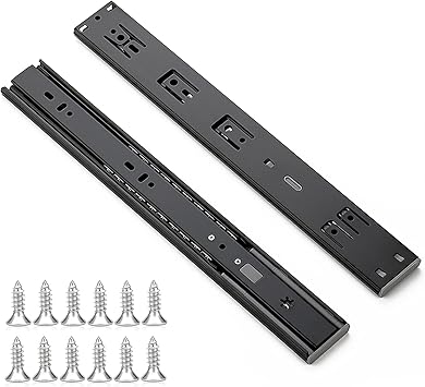 Ravinte 14 Inch Soft Close Drawer Slides 1 Pairs 2 Pack Black Full ...