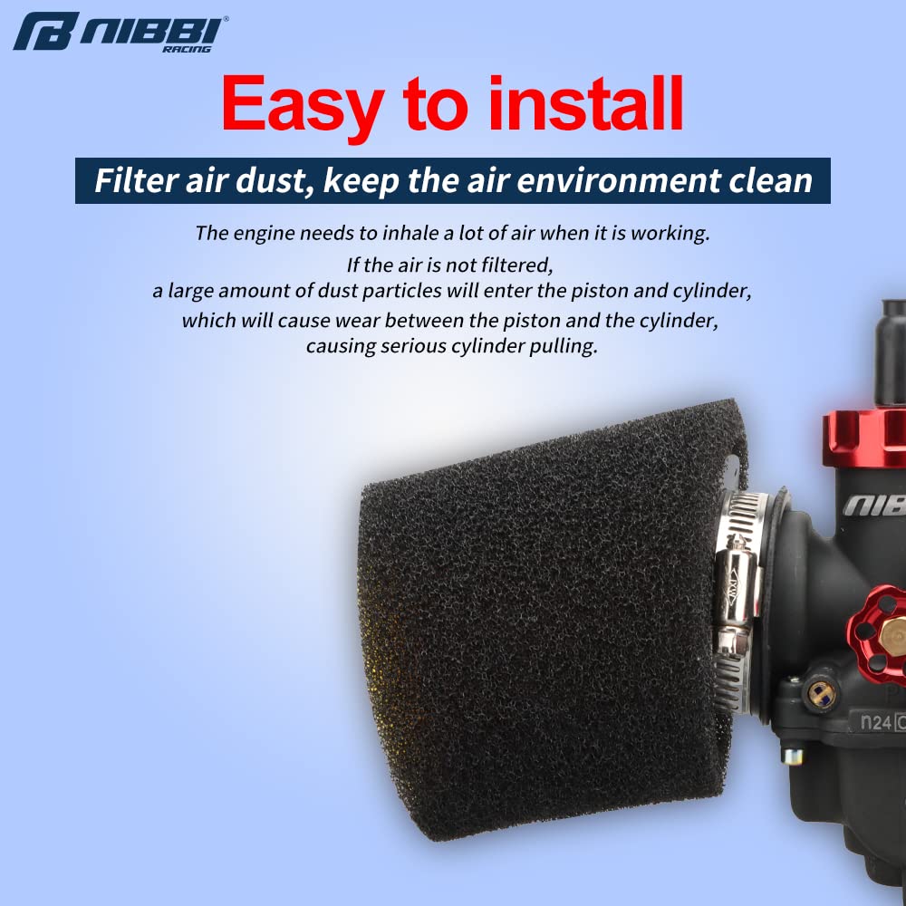 Snapklik.com : NIBBI 49mm Foam Air Filter Replacement For YAMAHA ...