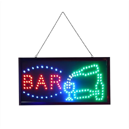 = BAR LED SIGN =SUPER BRIGHT PROFESSIONAL POWERFUL ANIMATED FLASHING ...