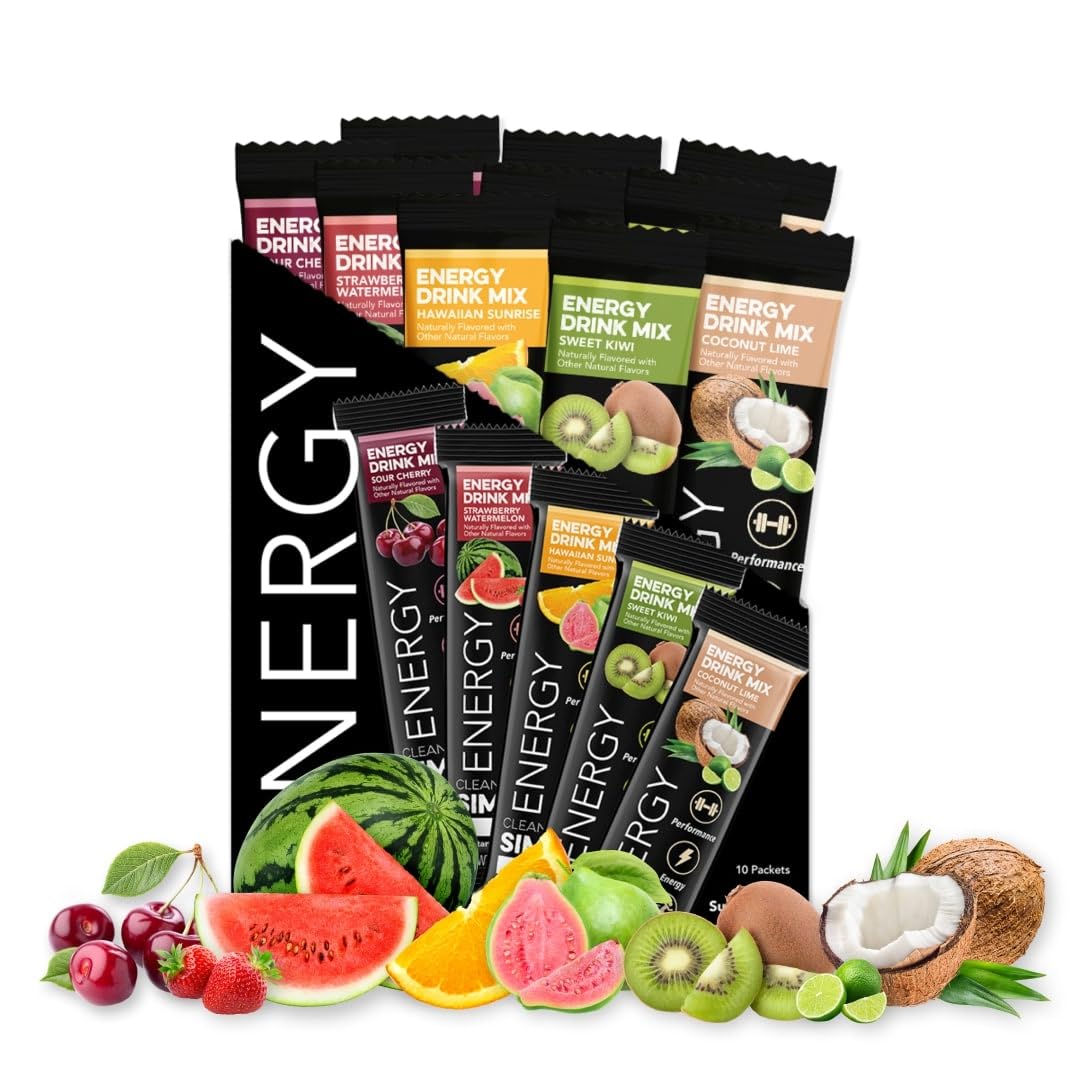 Amazon.com : Clean Simple Eats Energy Drink Mix, with 100mg Caffeine ...