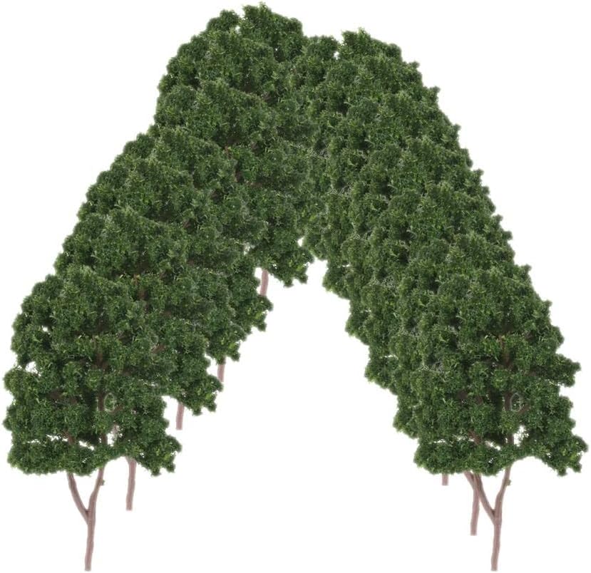 Amazon.com: Tiuimk Pack of 20 Dark Green Plastic Model Trees for N ...