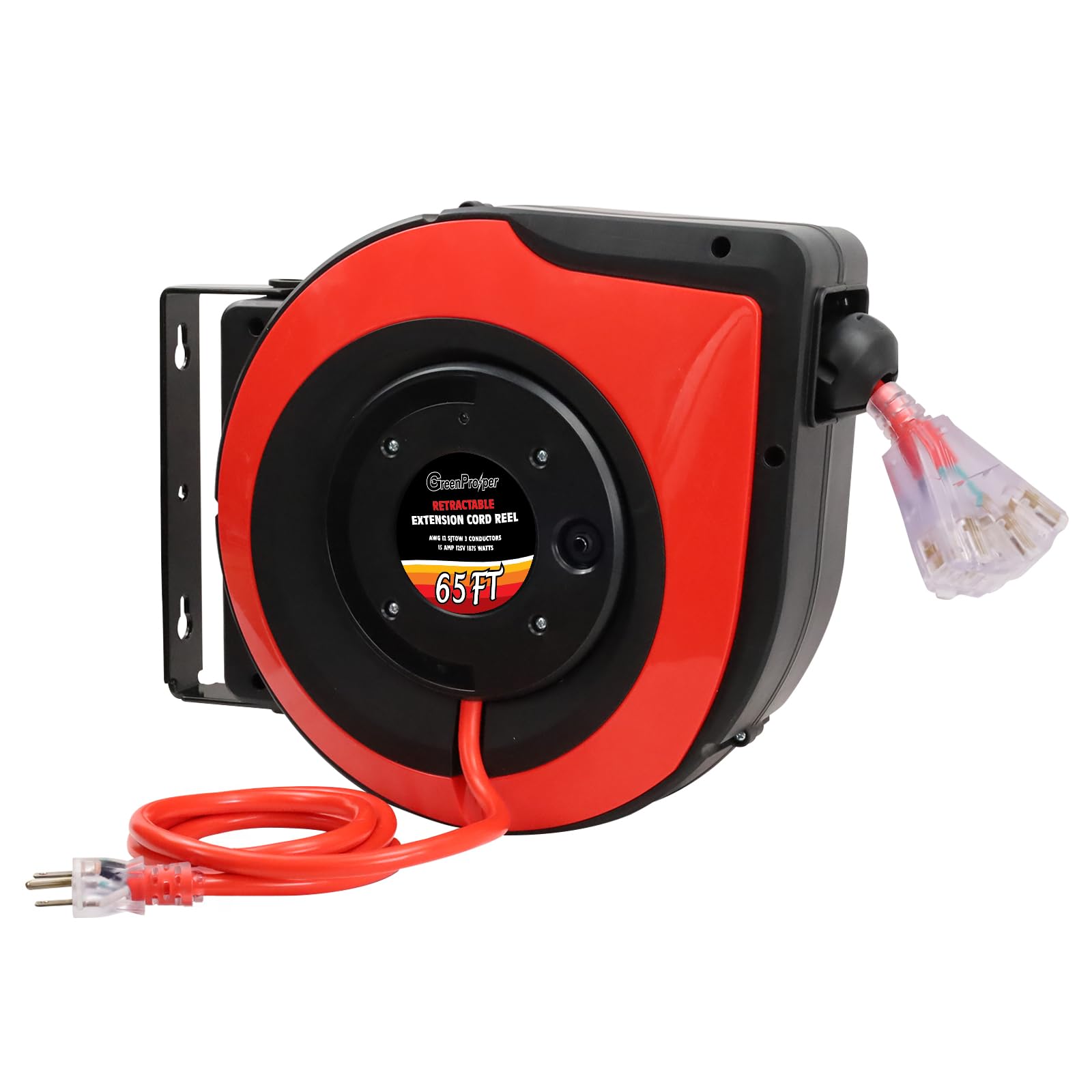 Amazon.com: GreenProsper 65 Feet Retractable Extension Cord, 12 AWG/3C ...