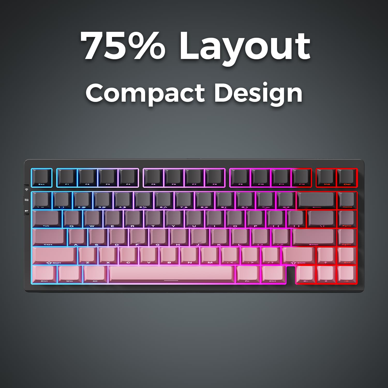 Wireless Mechanical Keyboard MCHOSE G75 PRO - Tri-Mode 75% Layout RGB ...