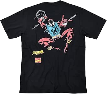 Amazon | [EVERSOUL]MARVEL マーベル Tシャツ 半袖 スパイダーマン SPIDERMAN アメコミ キャラクター グッズ アベンジャーズ プレゼント メンズ ブラック ...