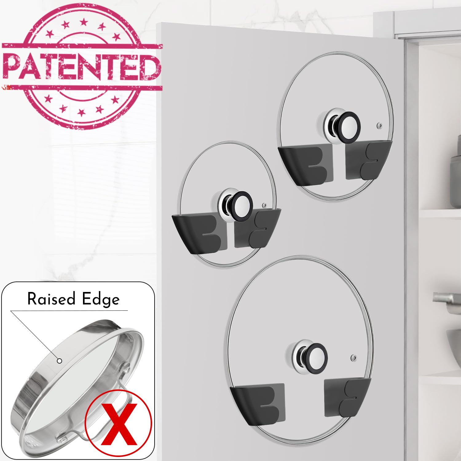 Niceyos Universal Adjustable Pot Lid Organizer for Cabinet - Upgraded ...