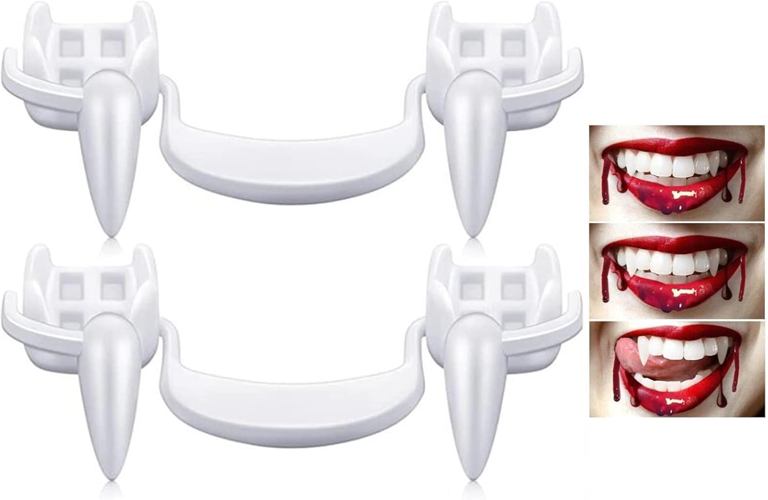 Yizemay Crocs de Vampire, 2pcs Dents d'halloween Rétractables Dents de ...