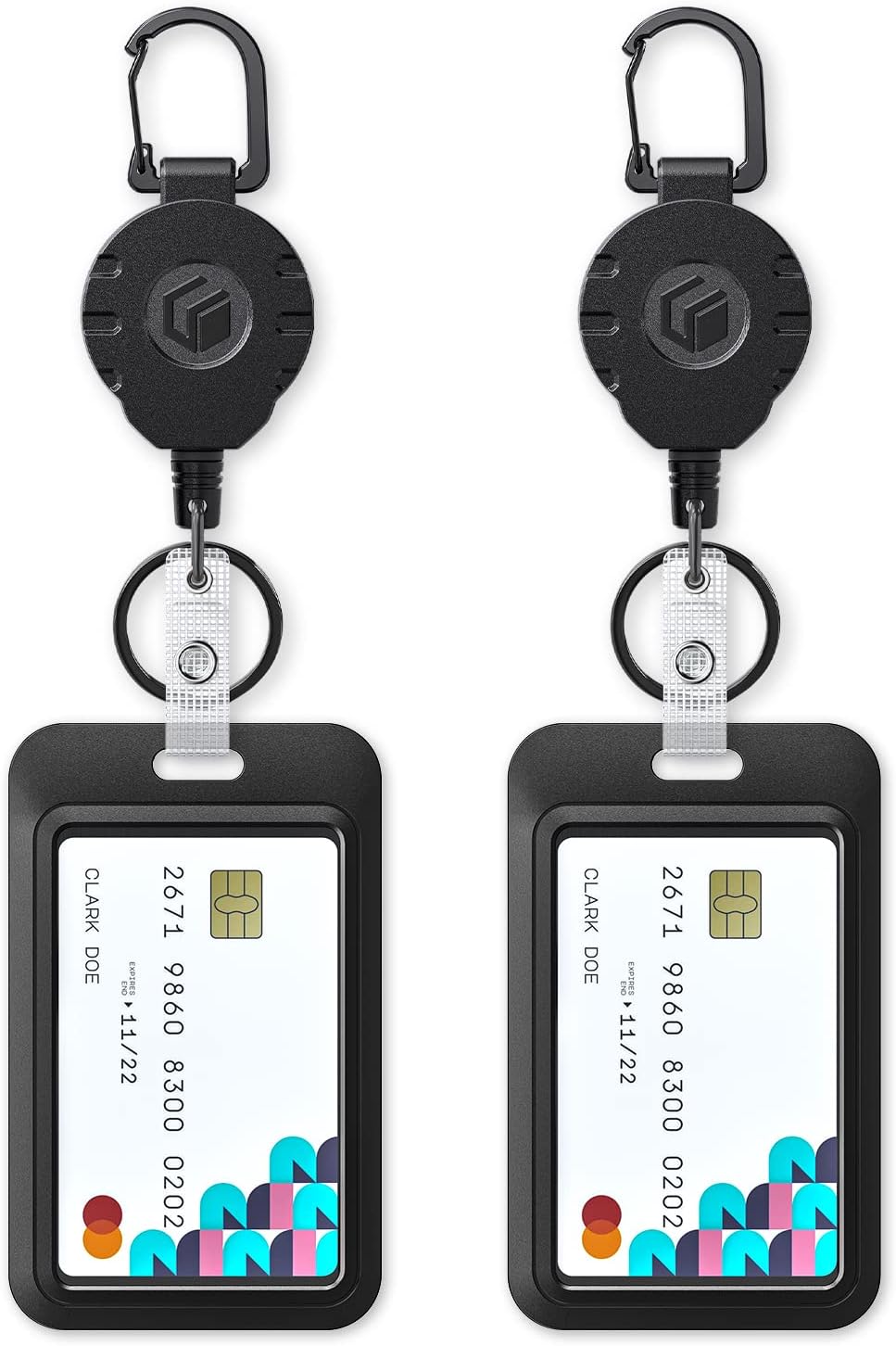 Amazon.com : Uniclife 2 Pack Sliding Badge Holder Vertical Plastic Case ...