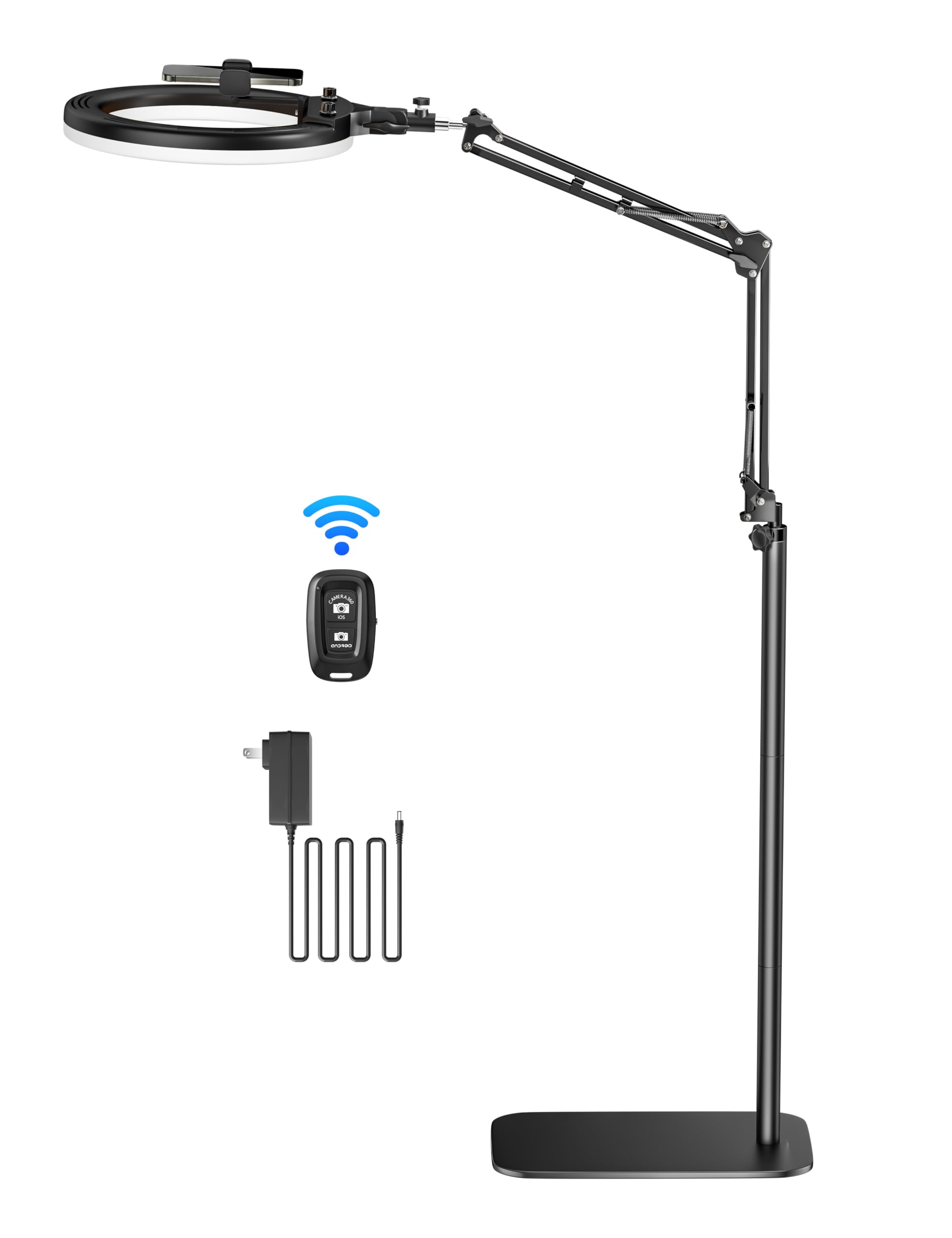 Amazon.com: NexaCraft Ring Light Overhead Phone Mount,14'' LED Ring ...