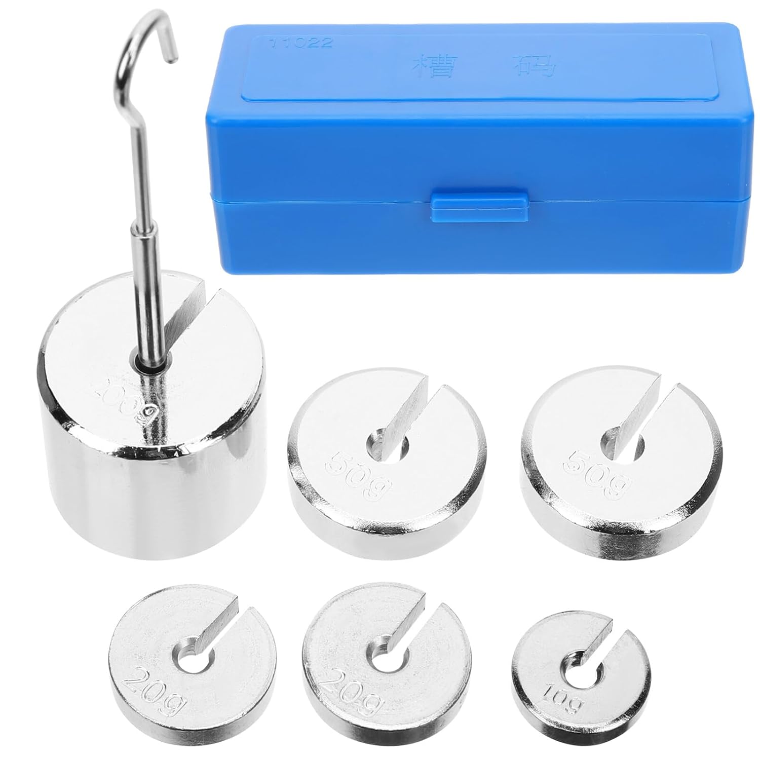 ULTECHNOVO 1 Set Metal Slot Code Steel Slotted Mass School Labs Slotted Weights with Hanger ...