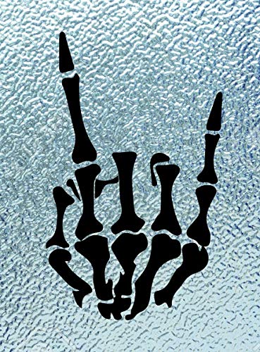 Heavy Metal Rocker Skeleton Decals Rock On Skull Hand Decals