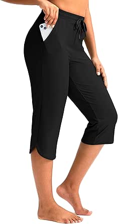 Amazon.com: Pudolla Women's Swim Capris 18" Quick Dry UPF50+ Swimsuit ...