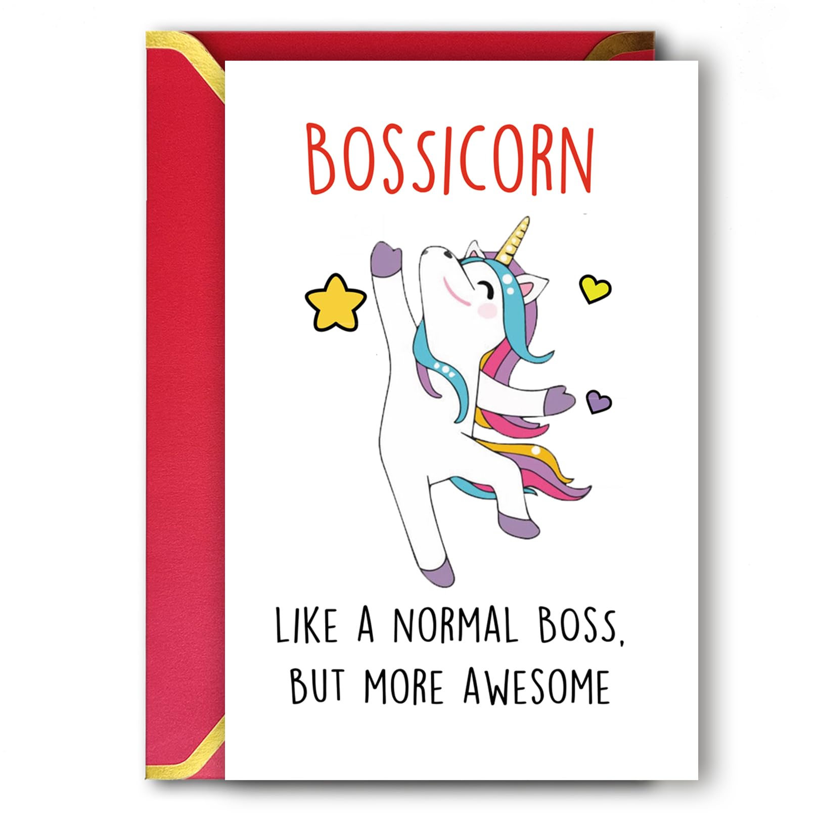 Amazon.com : Ziwenhu Cute Boss Day Card for Boss, Happy Boss's Day ...