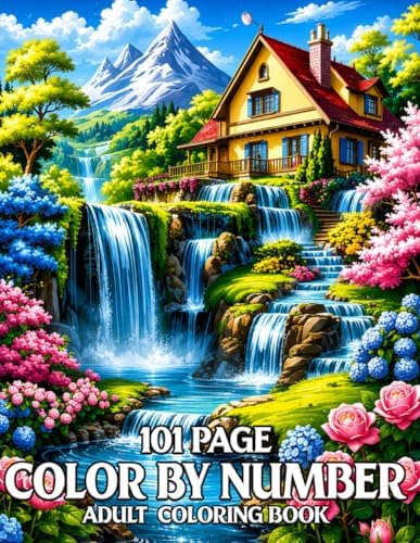 101 Page Color By Number Adult Coloring Book: Large Print Color By ...