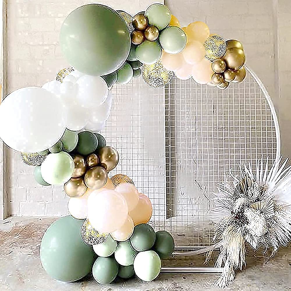 Sage Green Balloon Garland Arch Kit, 130pcs Avocado Green Balloon with ...