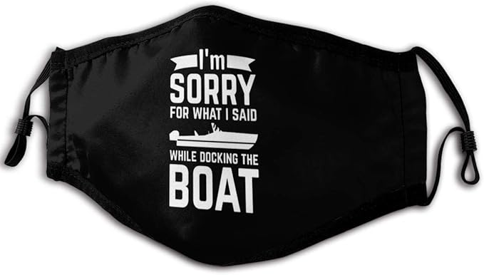 Unisex Reusable Face Mask Funny Boat Boating Motorboat Captain Outdoor ...