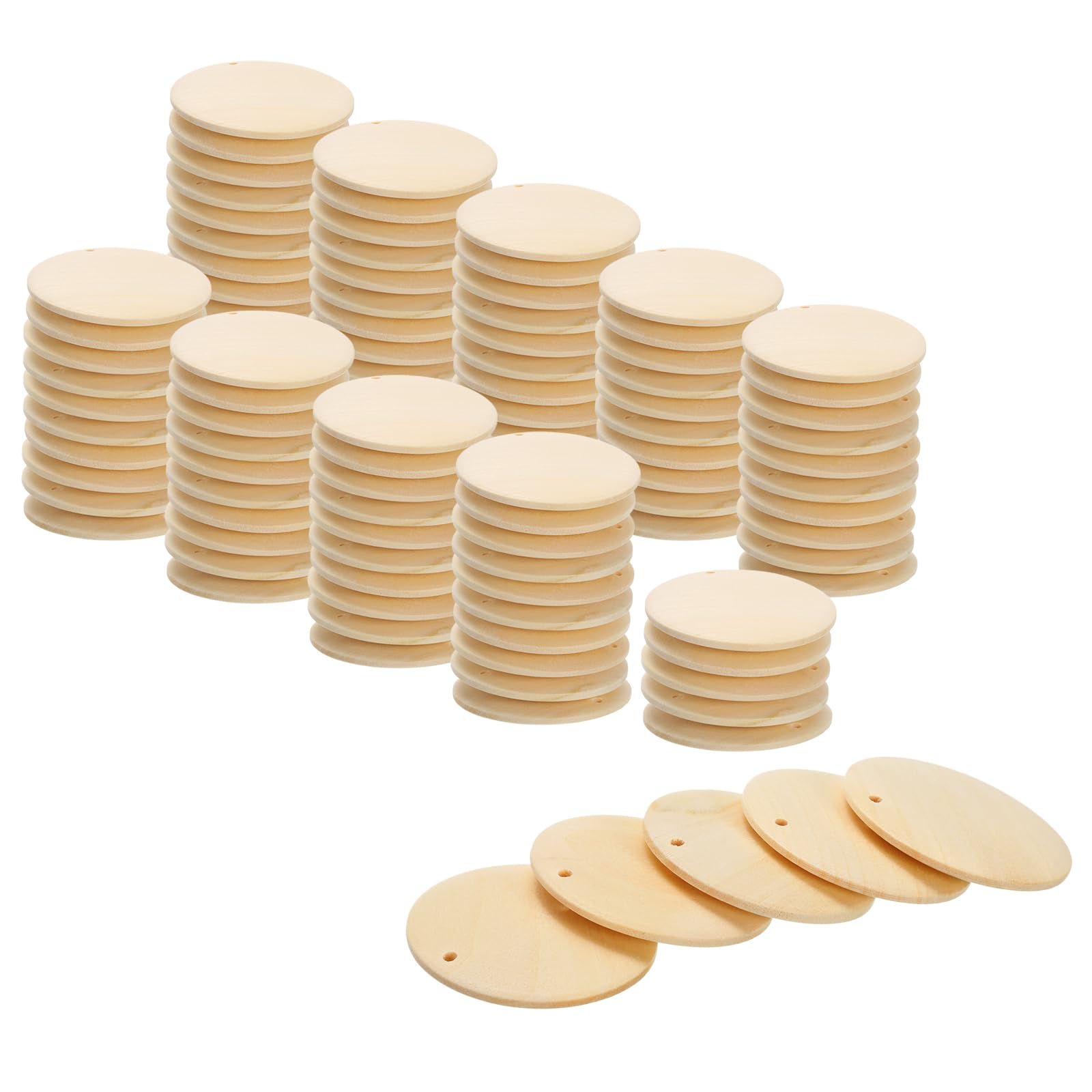Amazon.com: uxcell Round Wooden Discs, 100Pcs 40mm - Log Unfinished ...