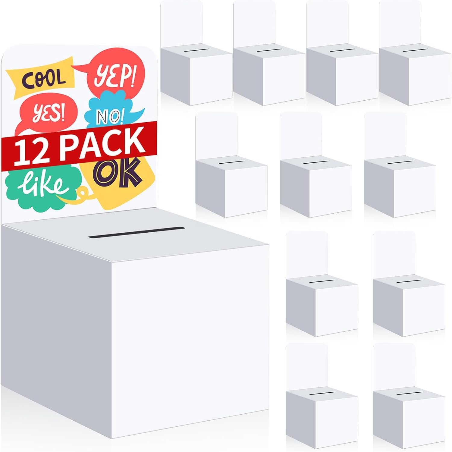 Amazon.com: 12 Pack Ballot Box Raffle Box Donation Box for Fundraising ...