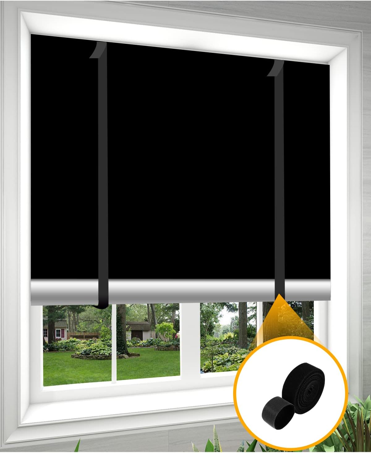 Suction cup roller blinds no drilling,Blackout curtains,automatic retractable roller shades ...