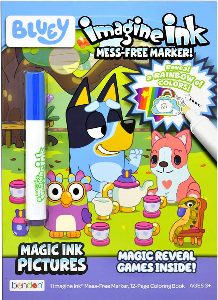 Snapklik.com : Bluey Magic Ink Coloring Book Set For Kids- Bundle