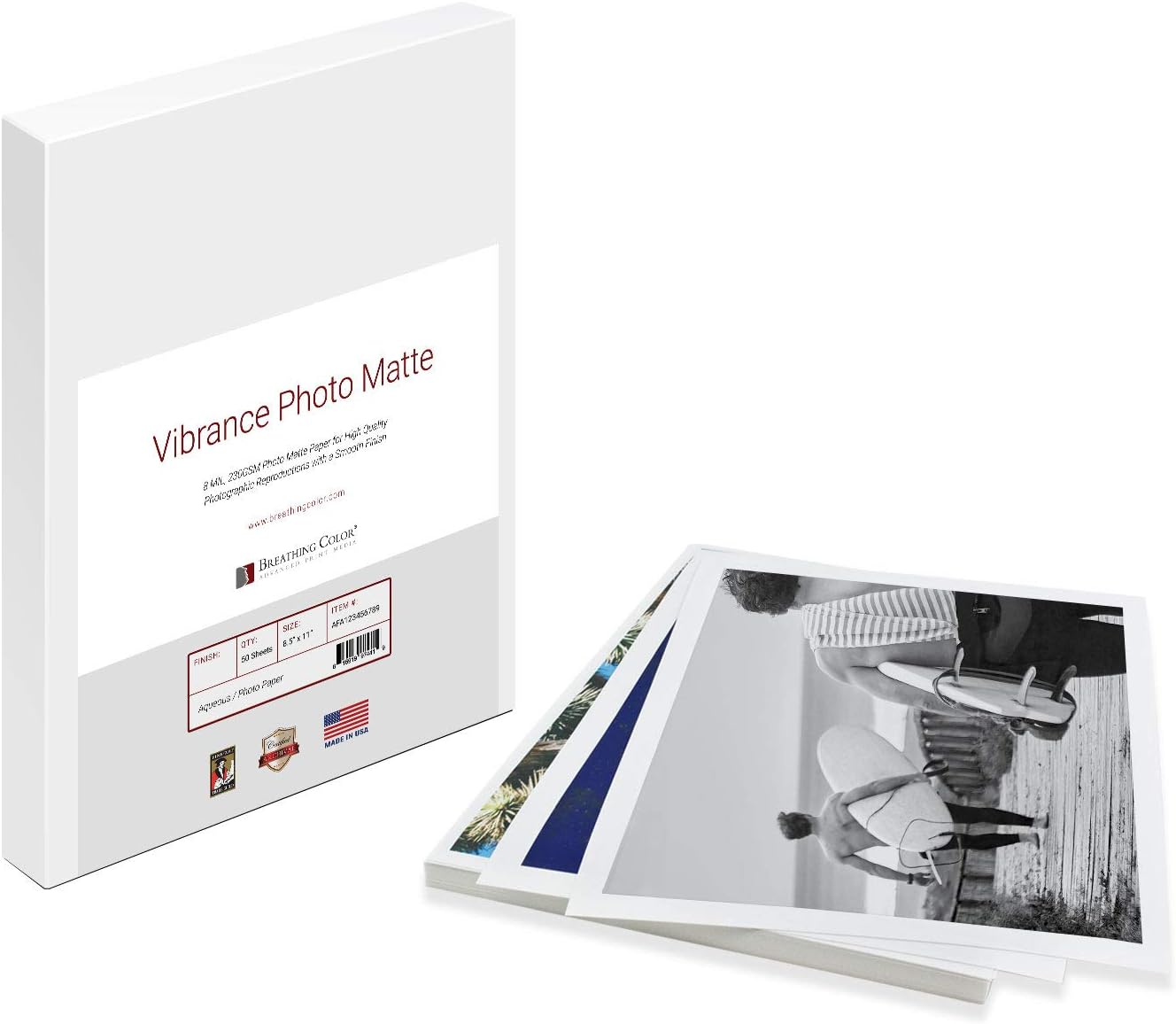 Amazon.com : Vibrance Luster Photo Printer Paper 10 mil 255 gsm Luster ...