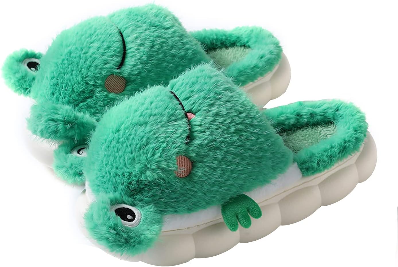 Amazon.com: seemehappy Unisex Adults Funny Slippers Green Frog Slippers ...