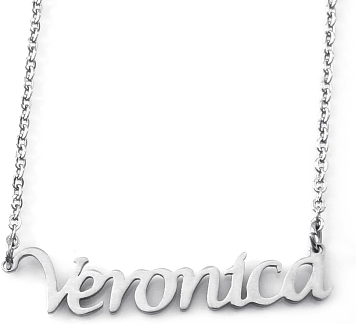 Amazon.com: Veronica Name Necklace 18ct Silver Tone Plated Personalized ...