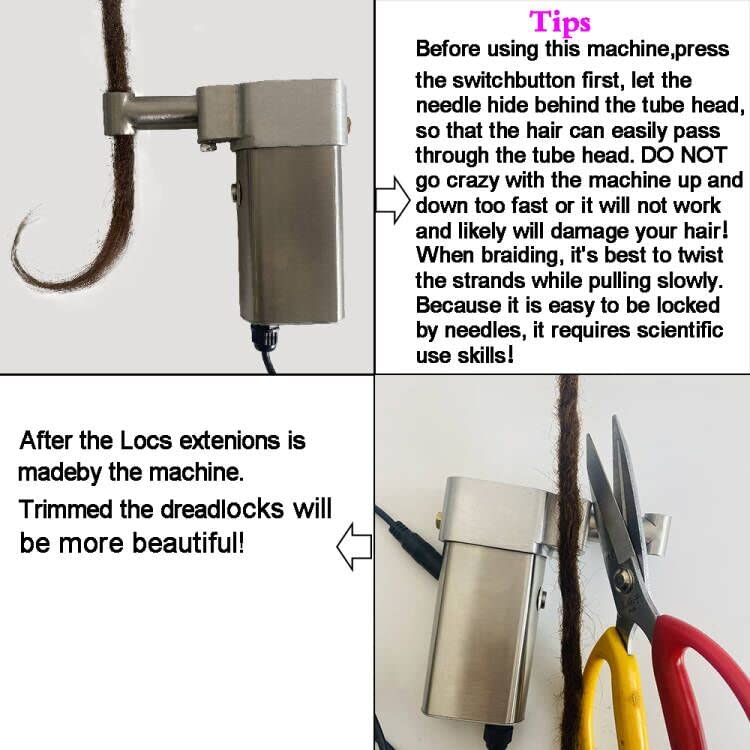 Dreadlock Maker, Mini Handheld Dreadlock Crochet Braiding Machine, Make ...