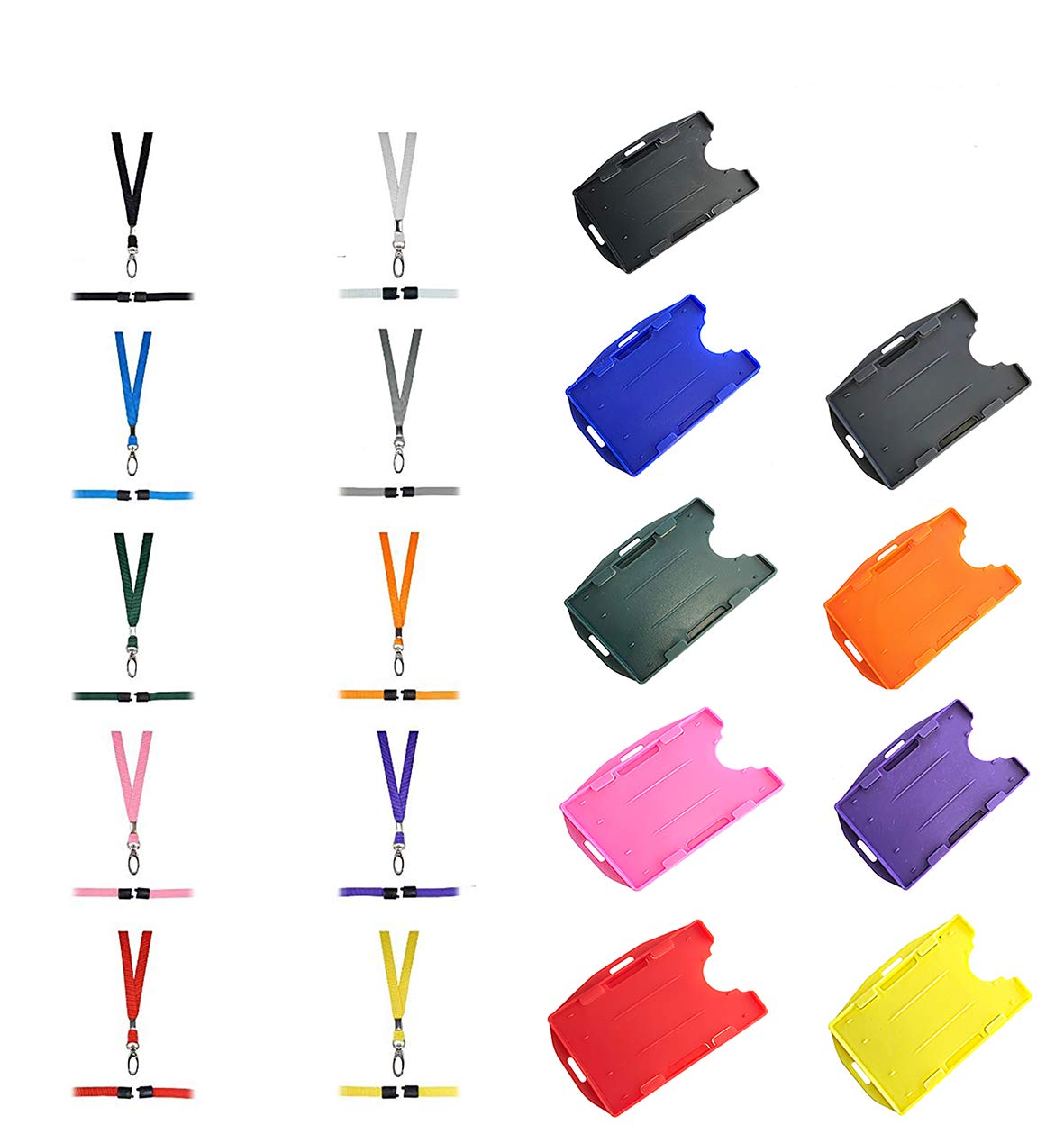 ID Badge Holder Double Sided and Matching Lanyard Portrait Landscape ...