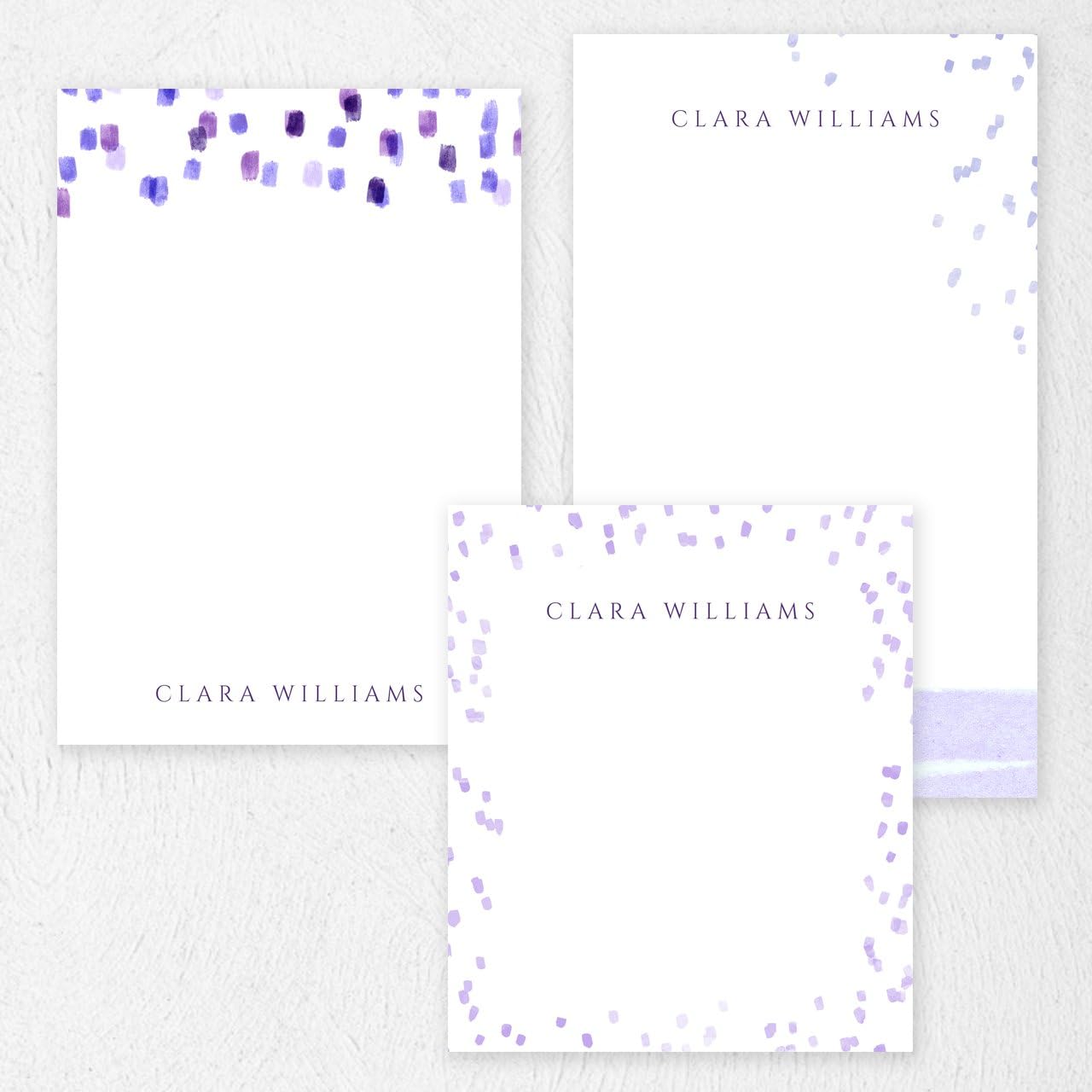Amazon.com : Custom Purple Paint Lines Note Pad Set Personalized ...
