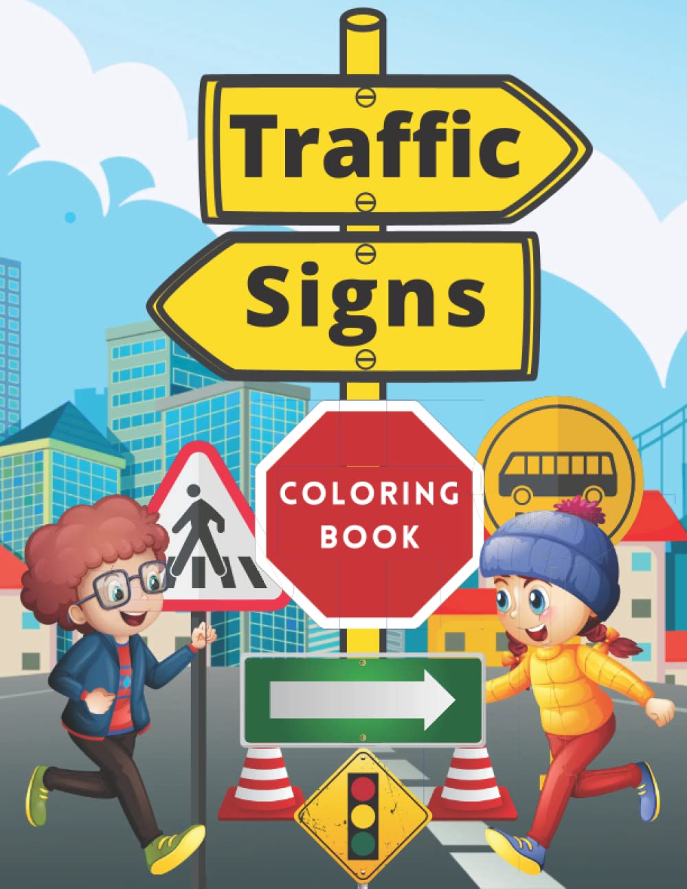 Traffic Signs Coloring Book For Kids Street Signs Coloring Book ...