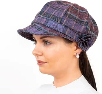 Hatman of Ireland Newsboy Hat for Women's Made in Ireland, 8 Panel Wool ...