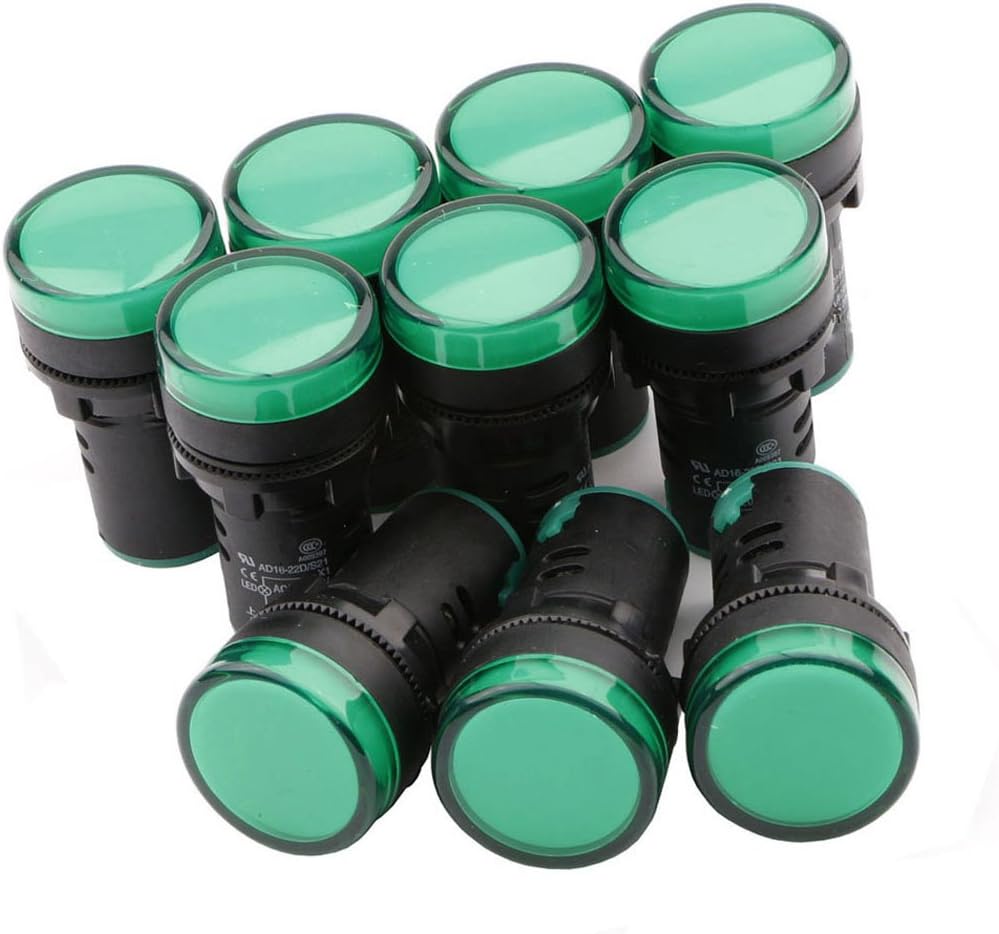 Amazon.com: Green LED Pilot Light Panel Indicator 24V 10pcs ...