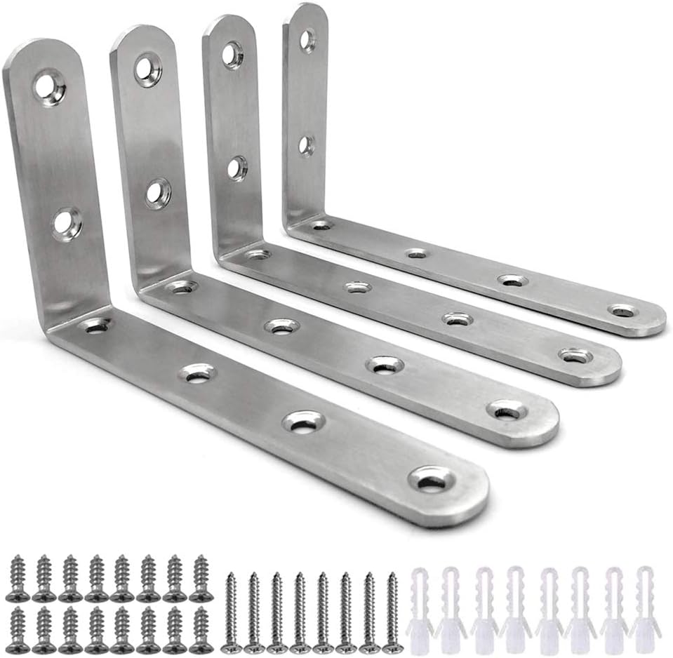 2 Stück Regalwinkel, Regalhalter Metall, Regal Winkelträger Edelstahl ...