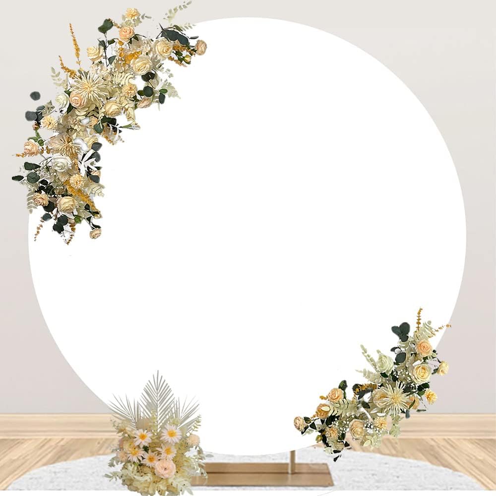 Amazon.com : 7.5x7.5ft White Round Backdrop Cover White Circle Backdrop ...