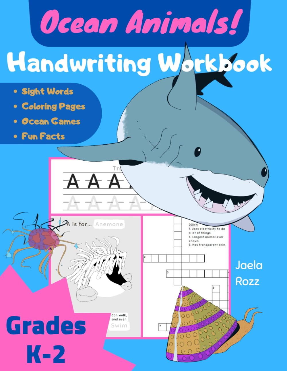 Ocean Animals! Handwriting Workbook: Practice Writing and Coloring with ...