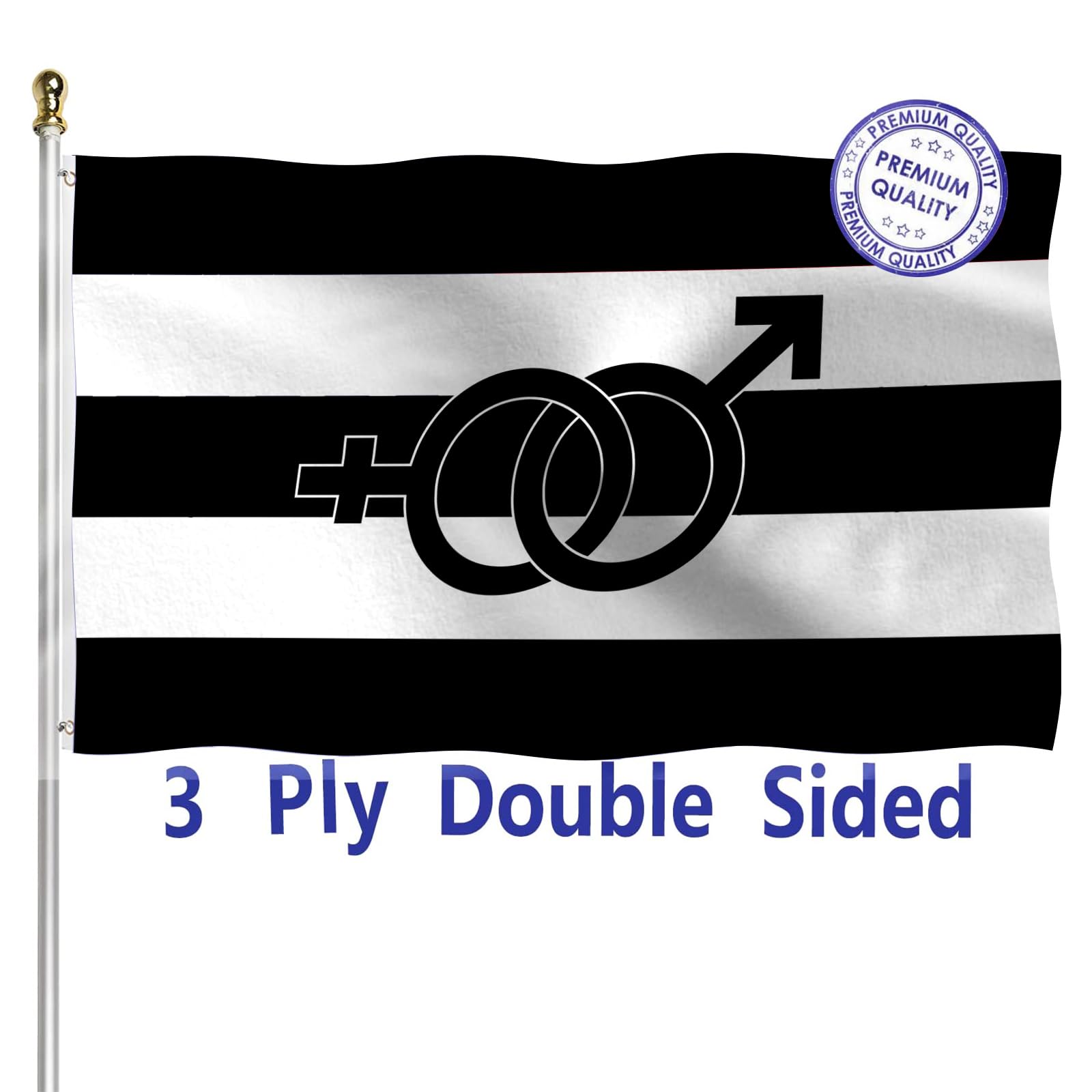Amazon.com : 3 Ply Heavy Duty Heterosexual Pride 3X5Ft Flags with Brass ...