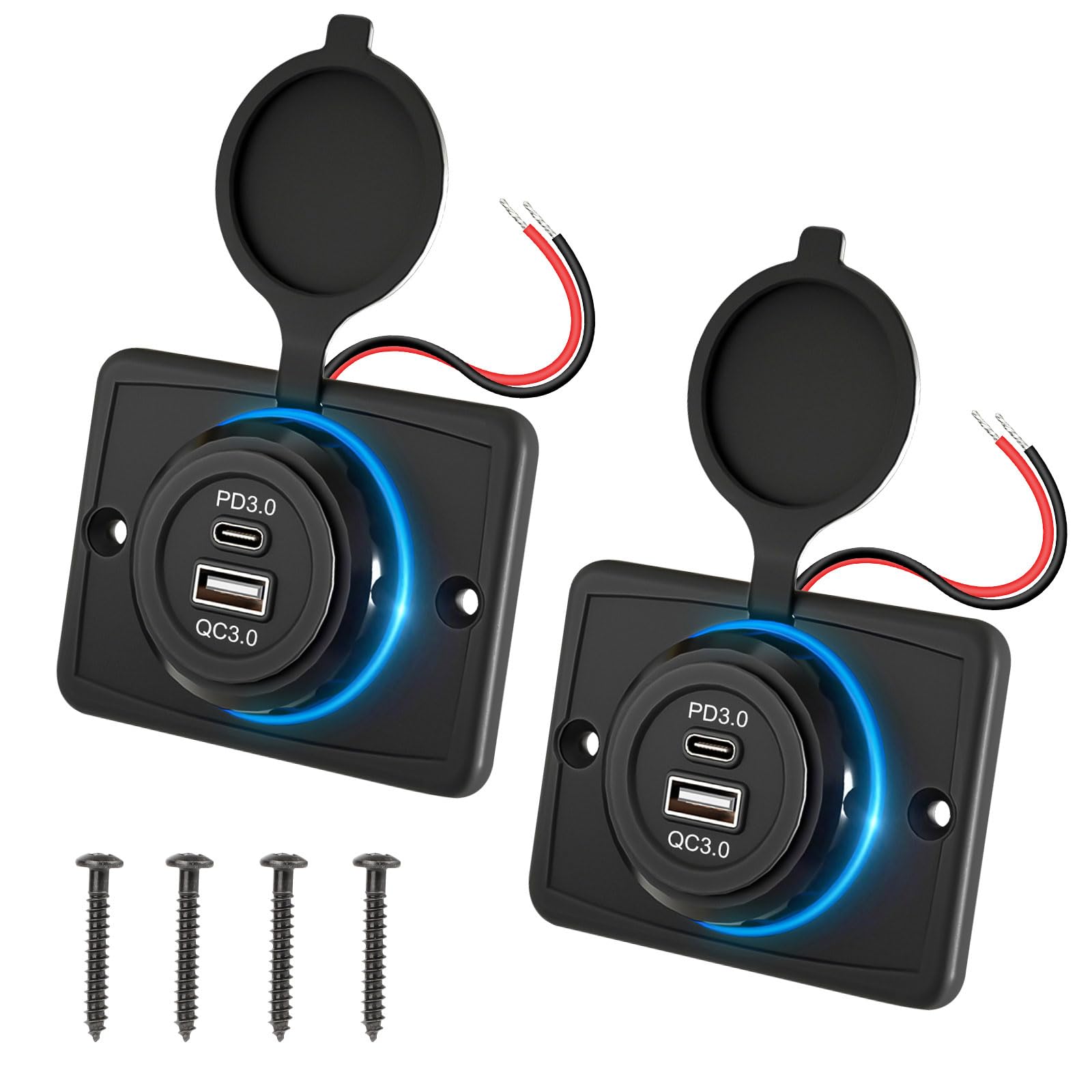 Linkstyle USB Outlet Panel, PD3.0 & QC3.0 USB Charger Panel Fast ...