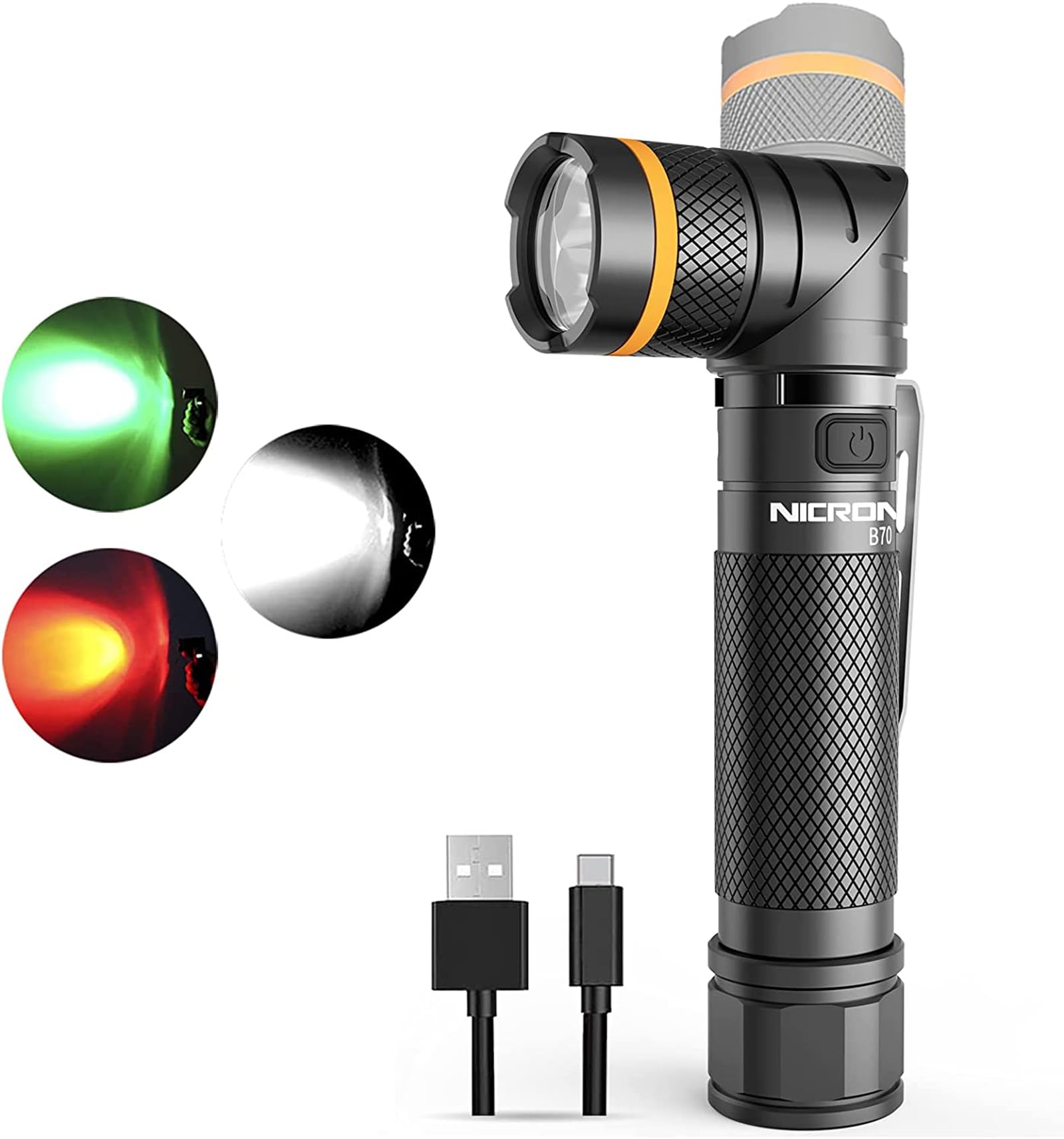1 x RAW Customer Returns NICRON LED Torch 1200 Lumen Flashlight Powerf ...