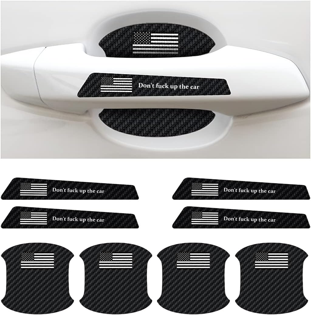 Amazon.com: Moioee 8PCS Car Door Handle Stickers, American Flag Carbon ...