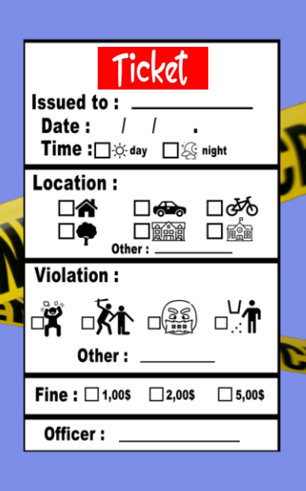 Kids Junior Police Officer Ticket Book Pretend Police Officers ...