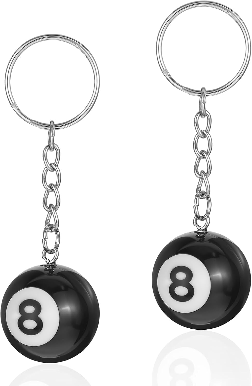 Amazon.com: 2 PCS 8 Ball Keychain Billiards Ball Keyring Creative ...