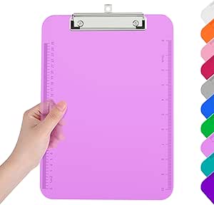 Amazon.com : Piasoenc Plastic Clipboards, Translucent Clip Board with ...