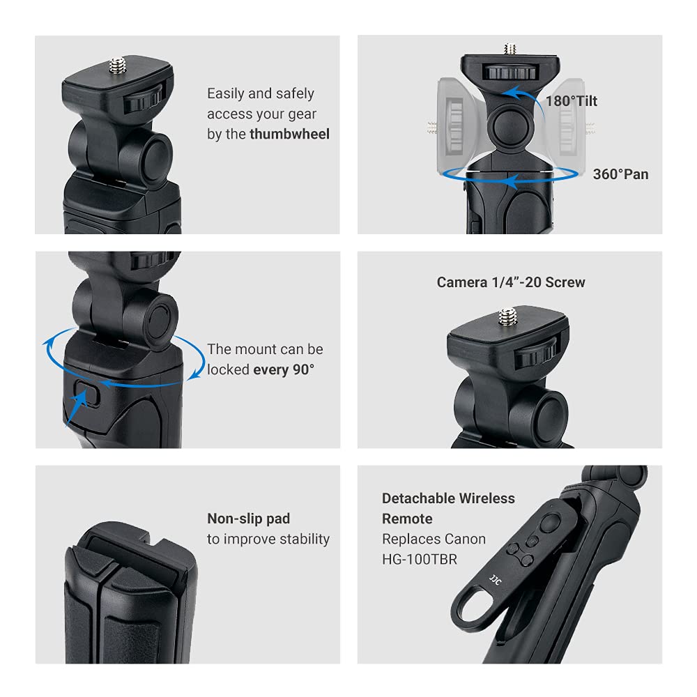 Wireless Bluetooth Remote Shooting Grip Video Tripod Replaces Canon HG-100TBR for Canon EOS R8 ...