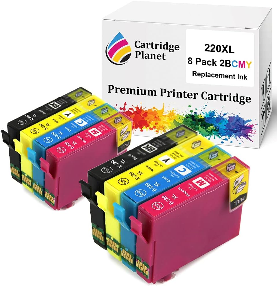 Cartridge Planet 8 Pack (2BK,2C,2M,2Y) Compatible Ink for Epson 220XL ...