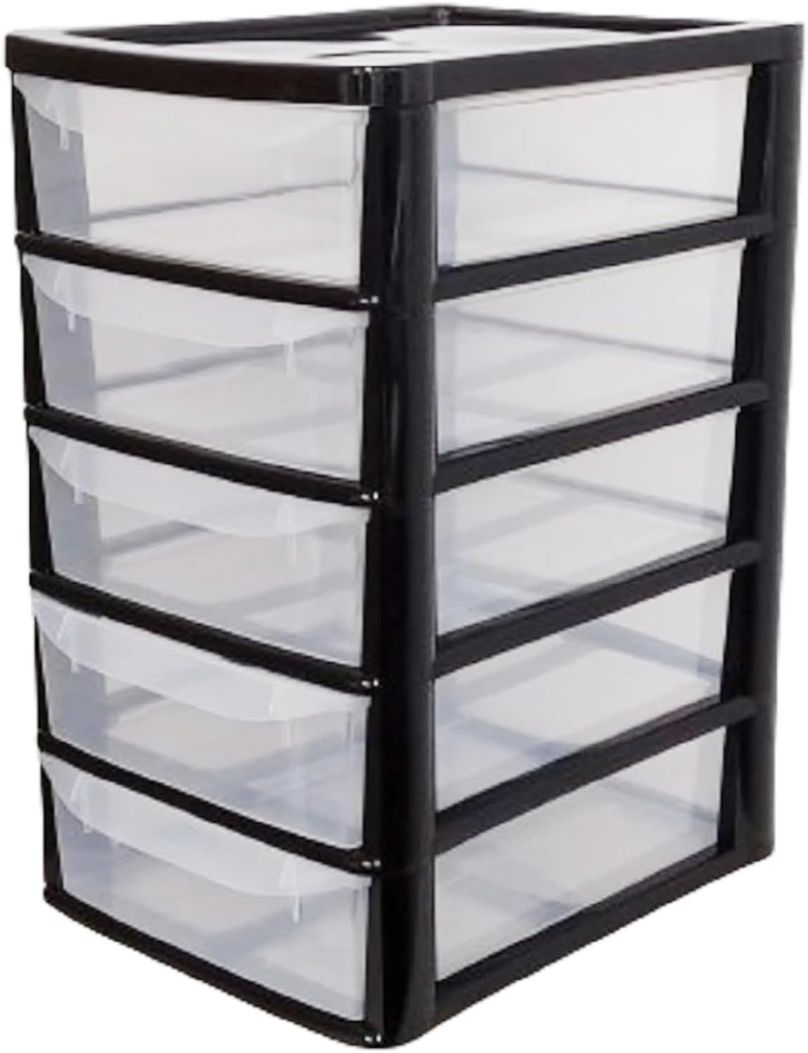 A4 Plastic Storage 5 Drawers Slim Mini Tower Unit Trolley 5 Tiers ...
