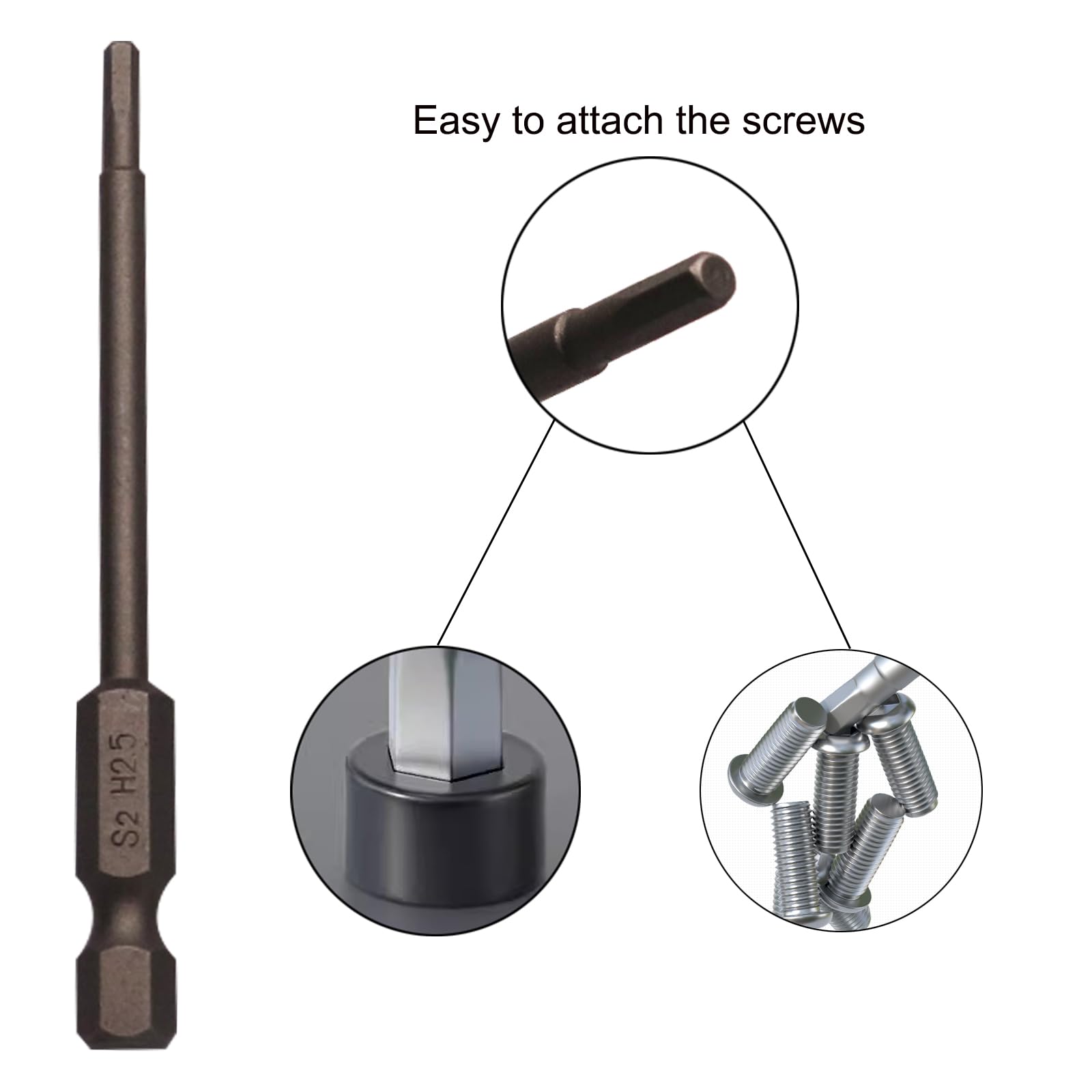 Impact Wrench Bits 6-Piece Hex Head Wrench Bits - 5/32" S2 Alloy Steel ...